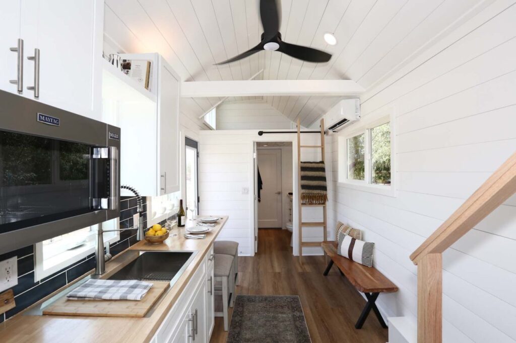 32ft SunDance Tiny House has Twin Lofts, Downstairs Flex Room