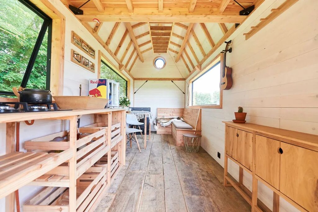 Wildernest Tiny House Cocoons Two in its Cozy Belgian Interior