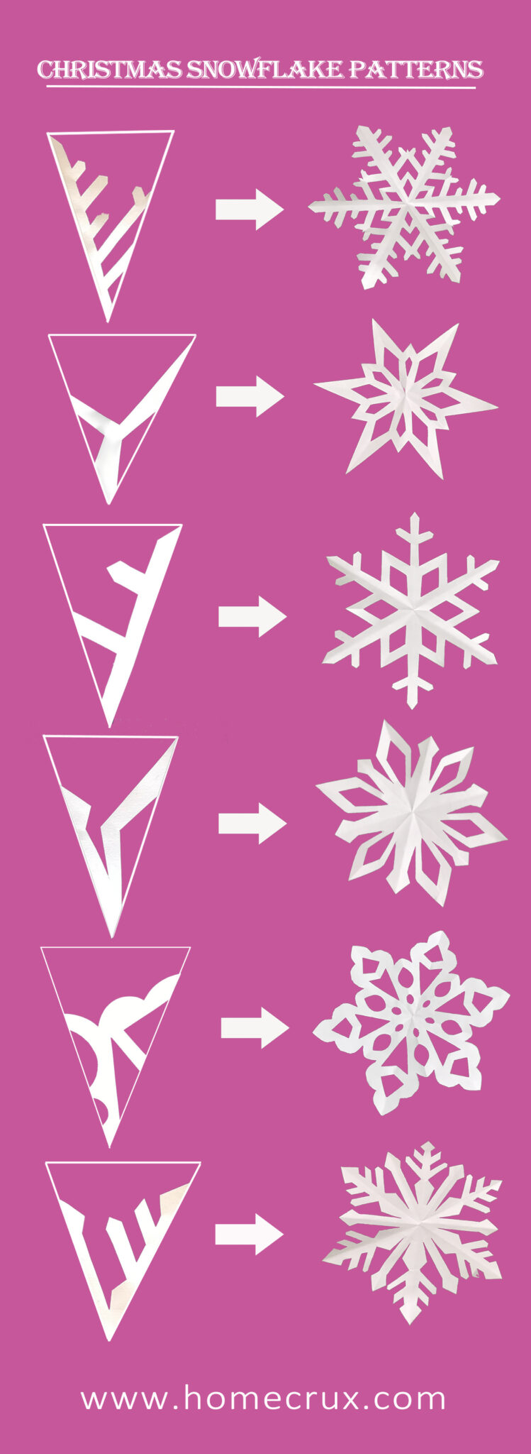 DIY Paper Snowflake Garland for Christmas, w/Pattern Template