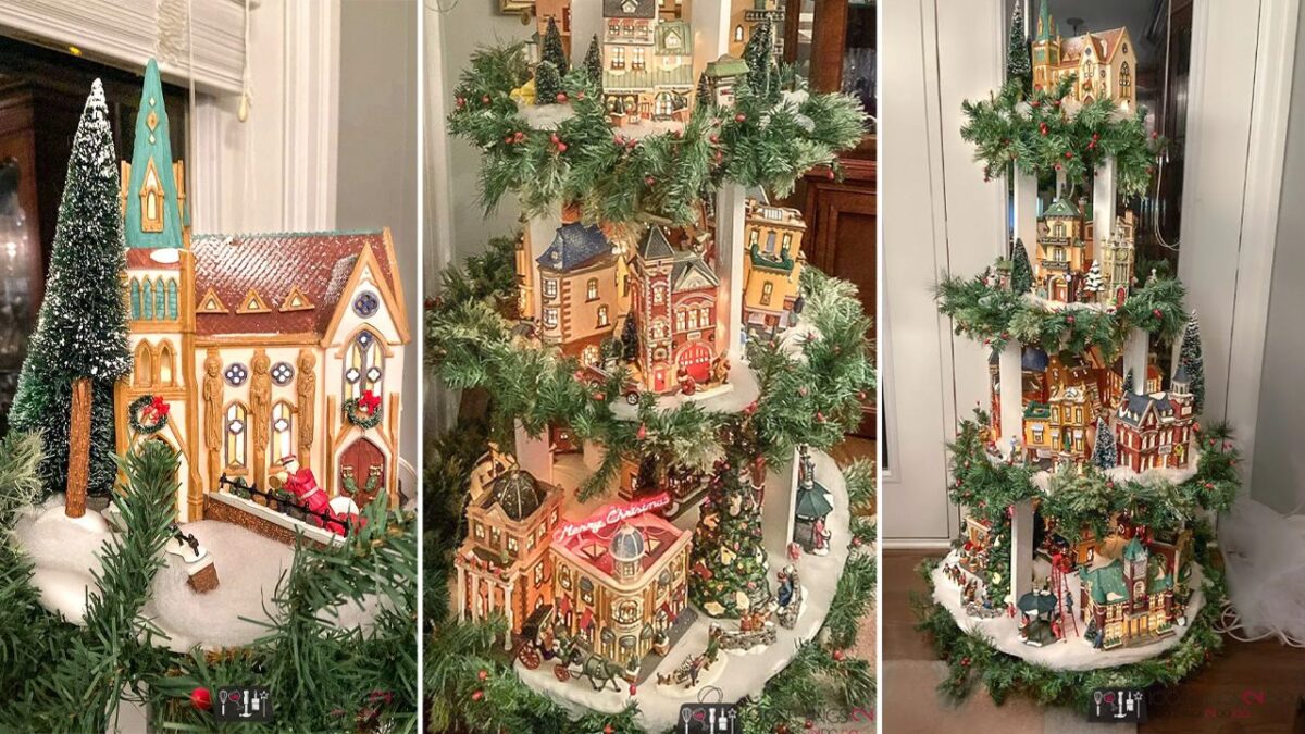 30 Christmas Village Tree Display Ideas Worth Your Home Décor