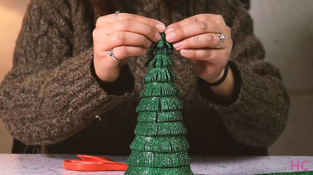 Glitter Paper Christmas Tree for Last-Minute Holiday Decorations