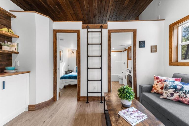 Hemlock Tiny House has Covered Patio and Rapturous Interior