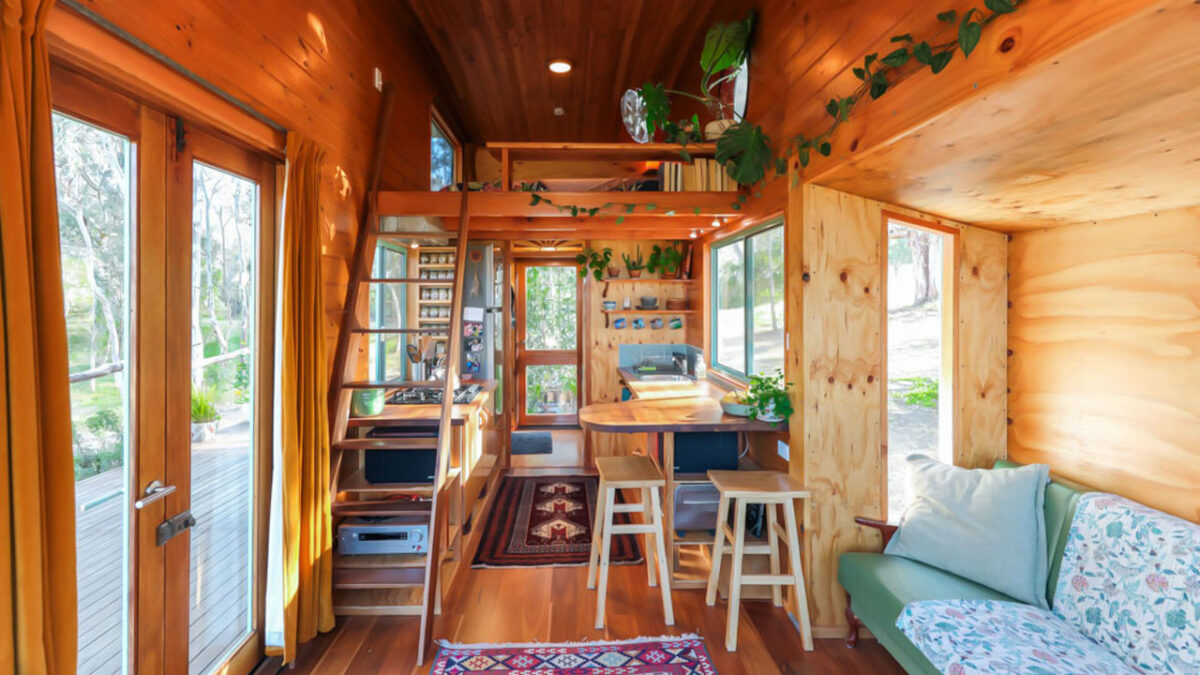 Inside-out Tiny House Boasts Creativity and Wooden Interiors
