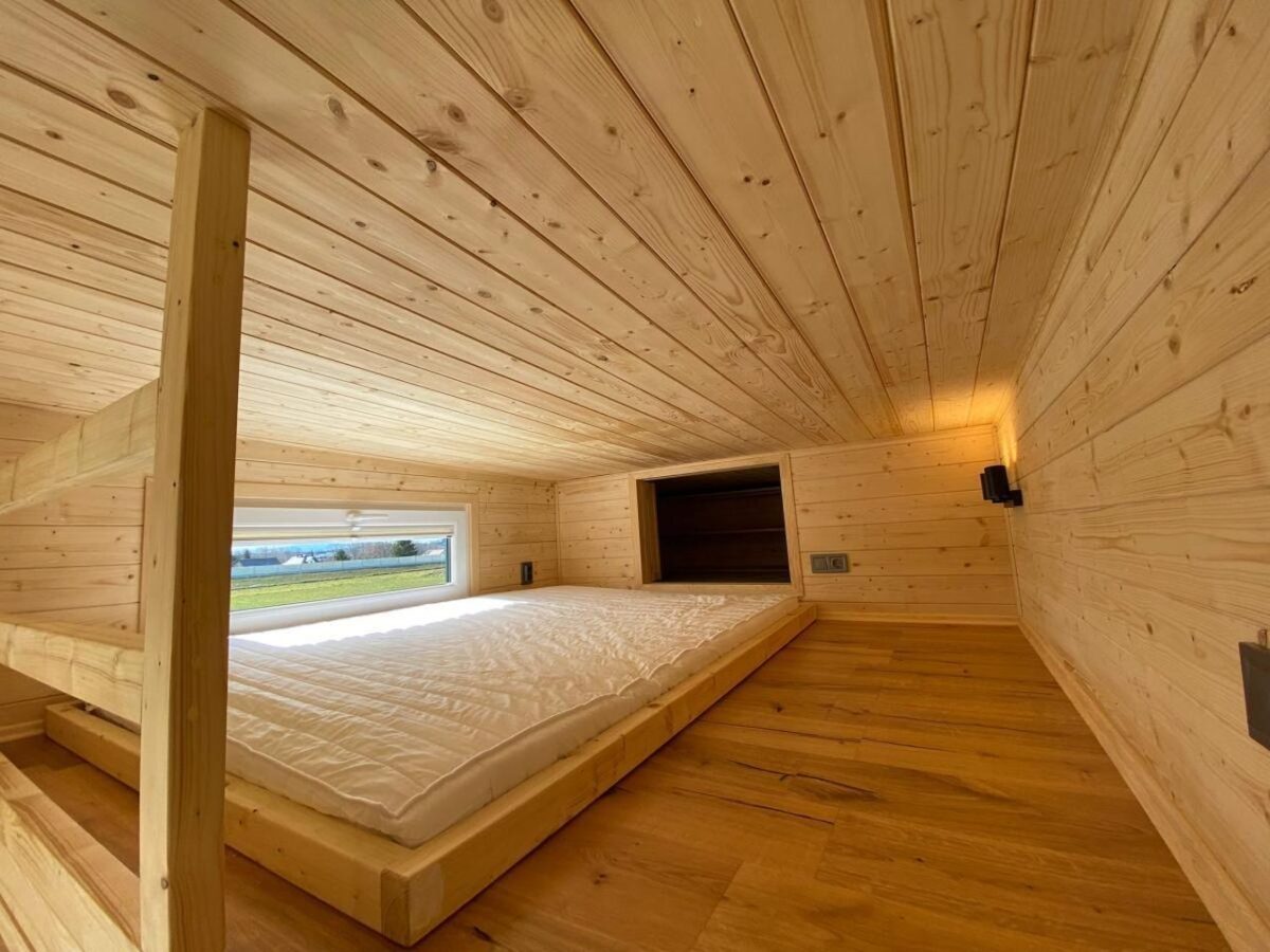 Langenberg Tiny House has Porch, Hidden Loft in Loft Bedroom