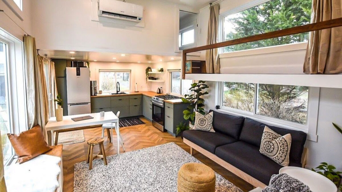 Sequoia Model tiny house is Built With Home Office and Dual Lofts