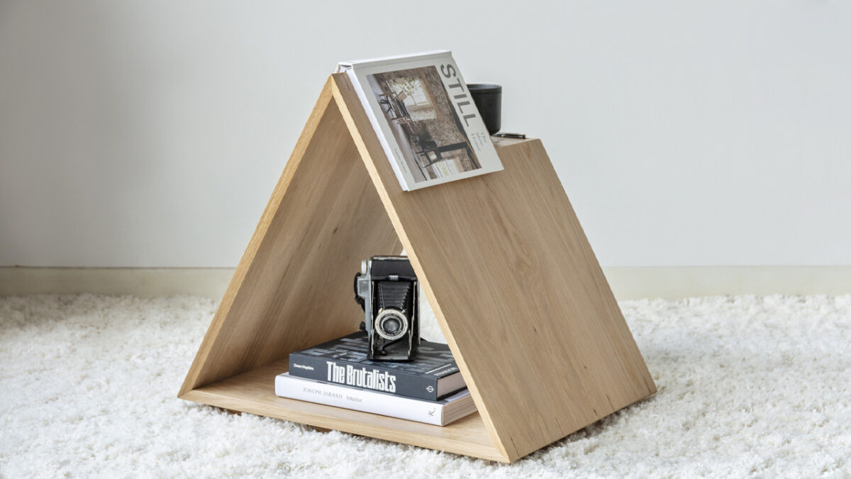 Triangle Side Table Breaks Conformity With an Angular Design
