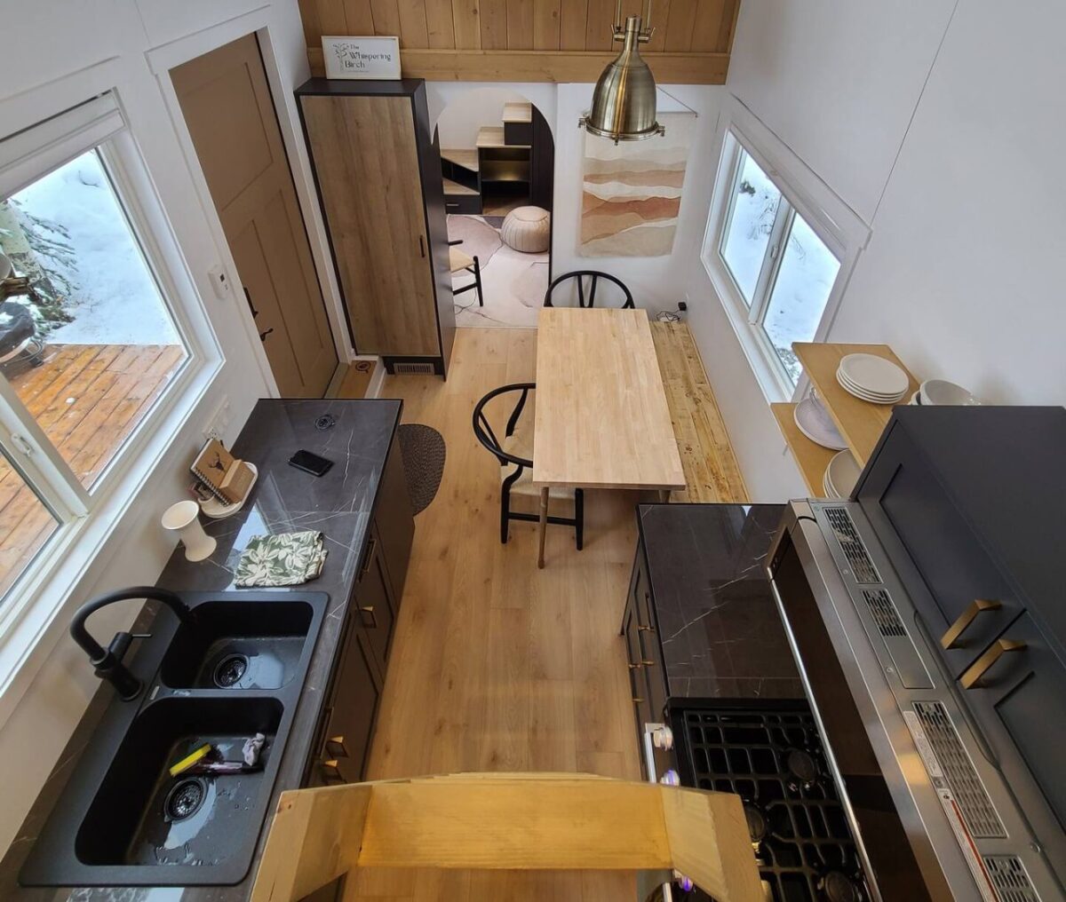 Whispering Birch Tiny House has Room Dividers for Extra Privacy