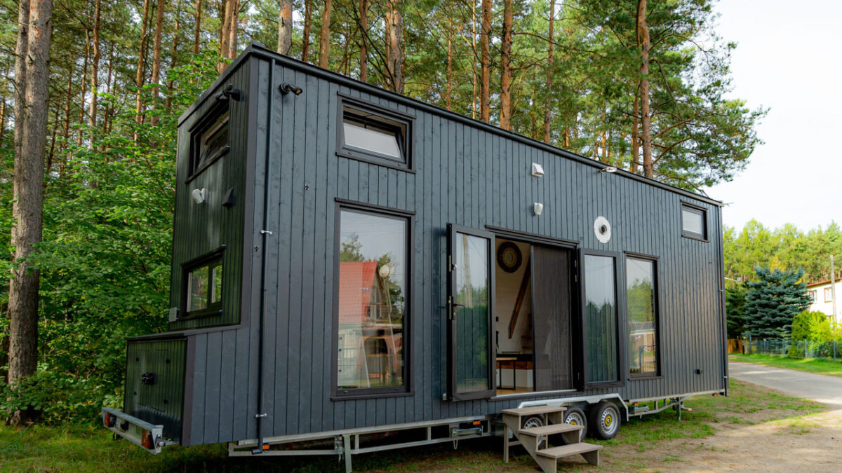 Almond Tiny House has Light-Filled Interior With Two Mezzanines