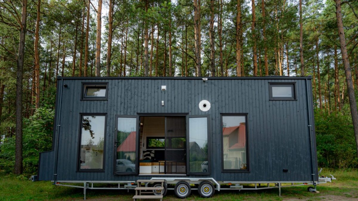 Almond Tiny House has Light-Filled Interior With Two Mezzanines