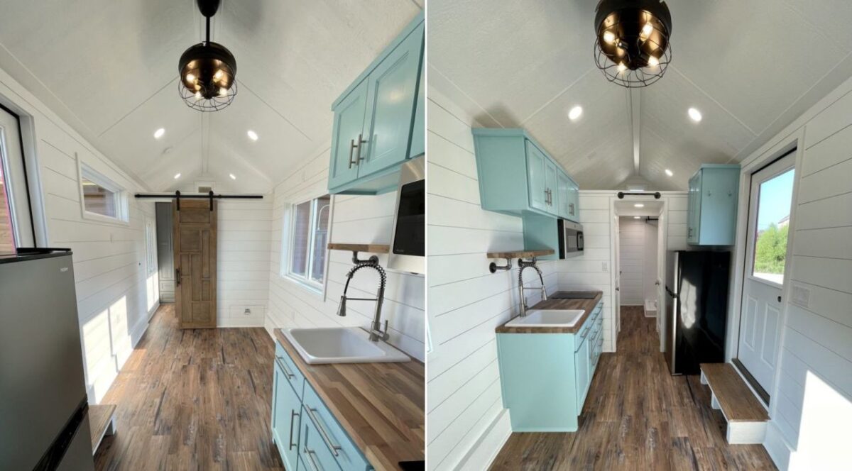 BeeBee Tiny House is a Cozy Hive Sleeping Four in its Interior