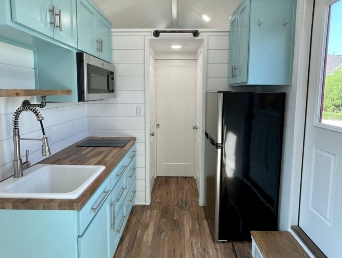 BeeBee Tiny House is a Cozy Hive Sleeping Four in its Interior