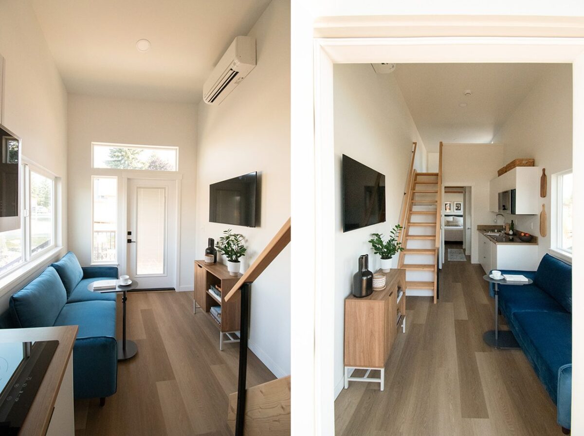 $120K Cascade Tiny House has Covered Porch, Two Bedrooms