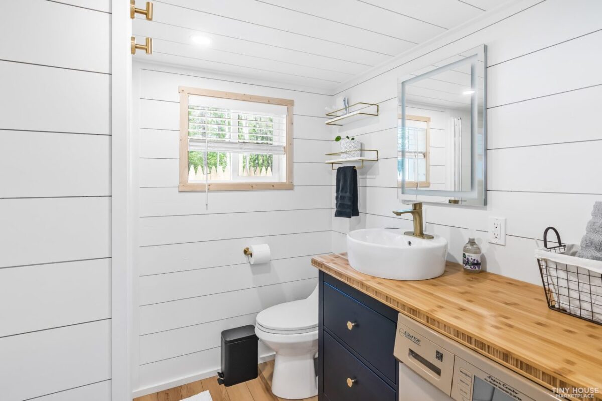Green Monster Tiny House has Twin Lofts, Gourmet Kitchen