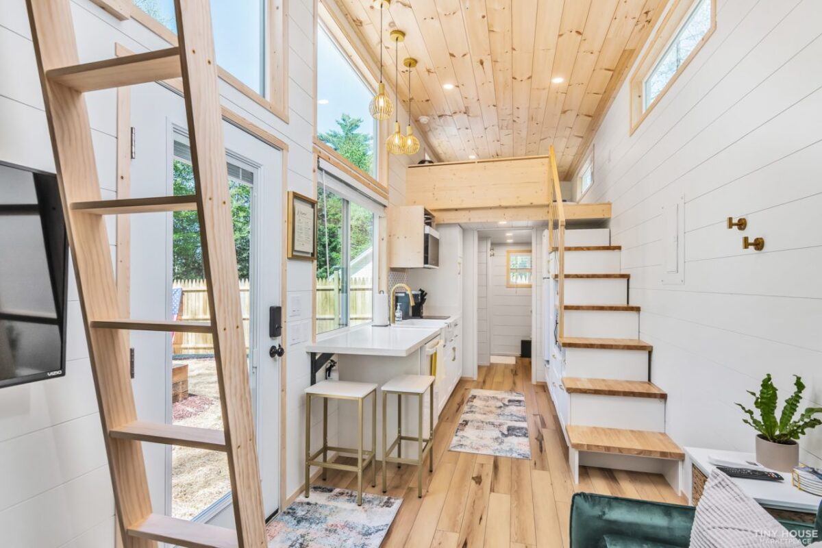 Green Monster Tiny House has Twin Lofts, Gourmet Kitchen