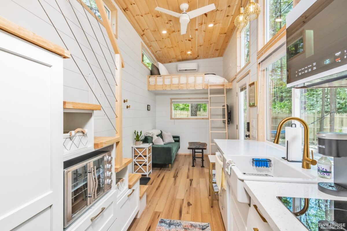 Green Monster Tiny House has Twin Lofts, Gourmet Kitchen