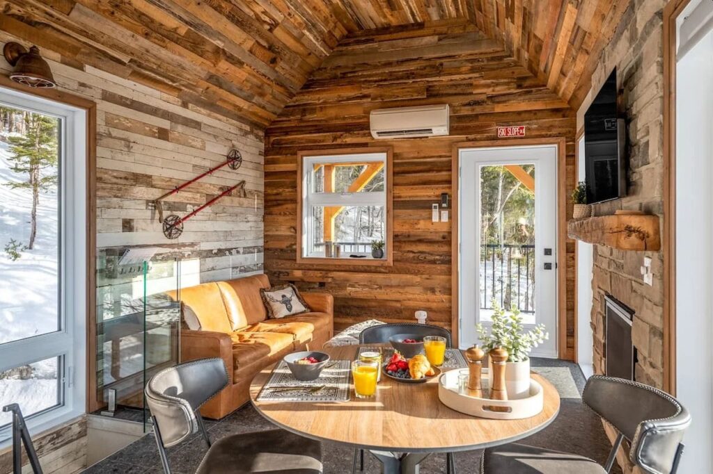 Le Chamonix Tiny House Features Rustic Wood and Stone Façade