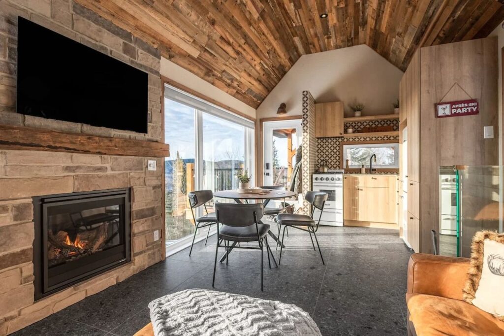 Le Chamonix Tiny House Features Rustic Wood and Stone Façade