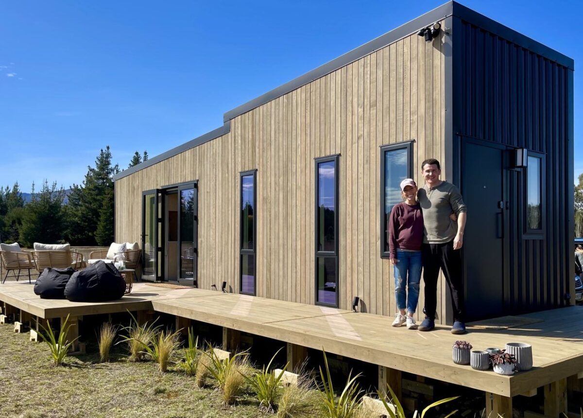 Little Haven Tiny House has Ceiling Bed, Home Office & Mudroom