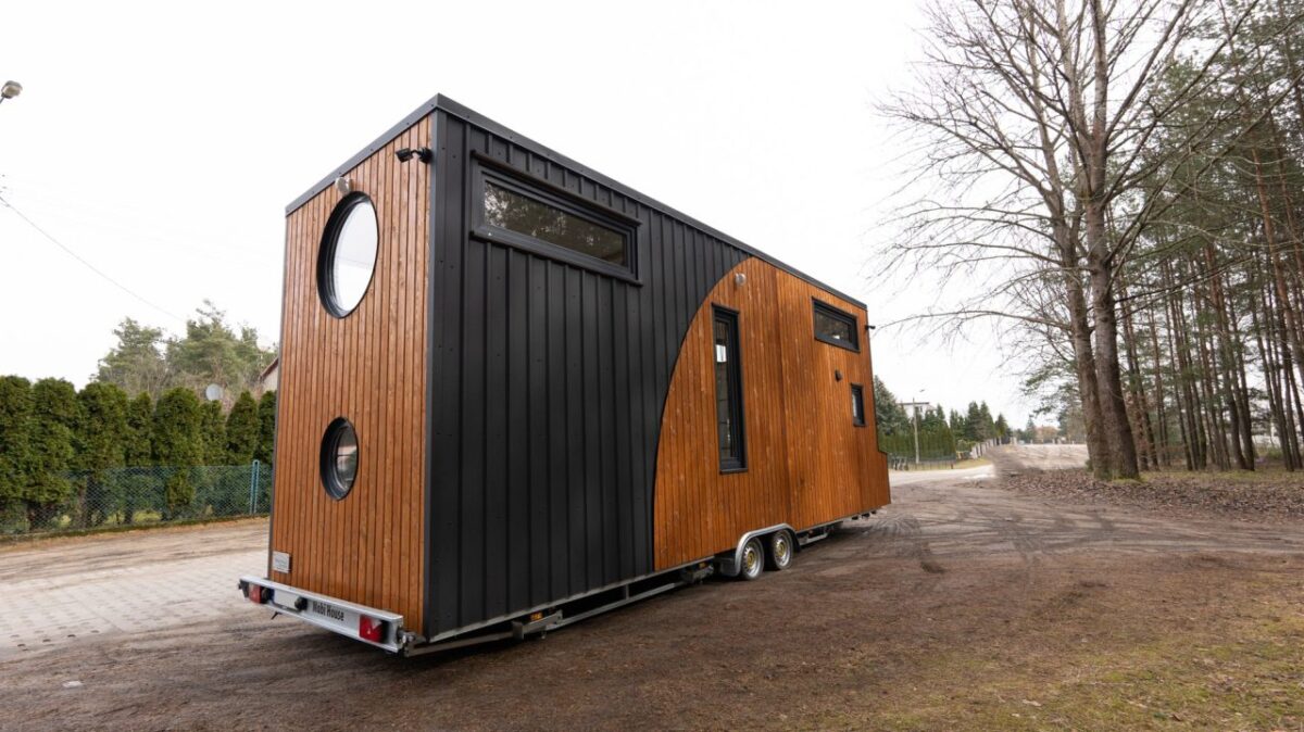 Melon Tiny House has Reverse Loft Layout With Porthole Windows