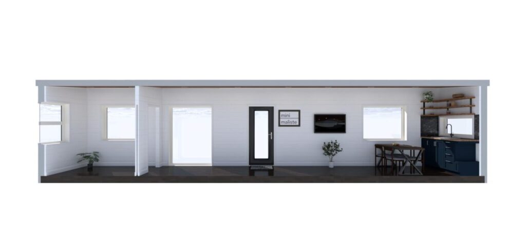 Minimaliste Mini 42 ADU has Two Bedrooms in Humungous Interior