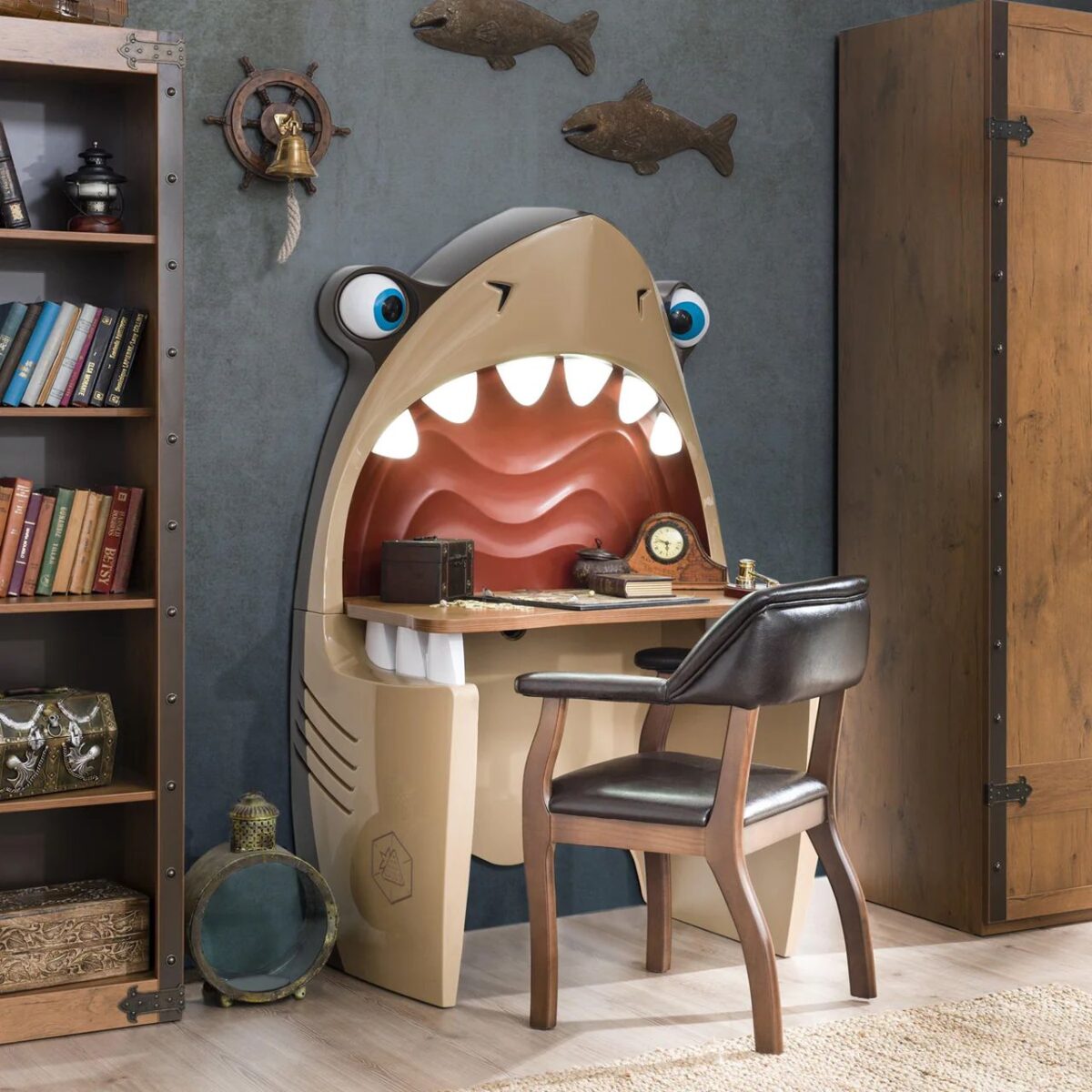 Pirate Shark Desk Keeps Kids Engrossed With Whimsical Design