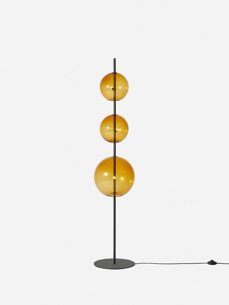Point Floor Lamp has Hand-Blown Modular Glass Lampshades