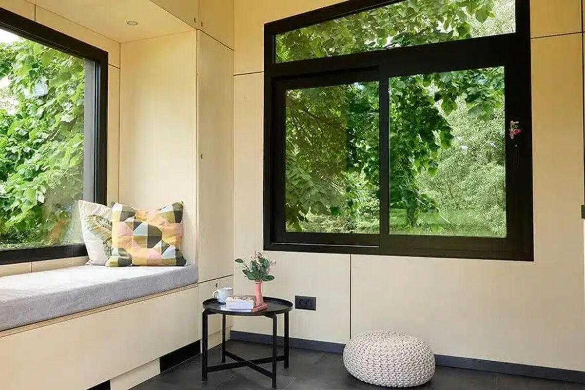Rocco Tiny House Cozy and Chic Interior is Capped with Skylight