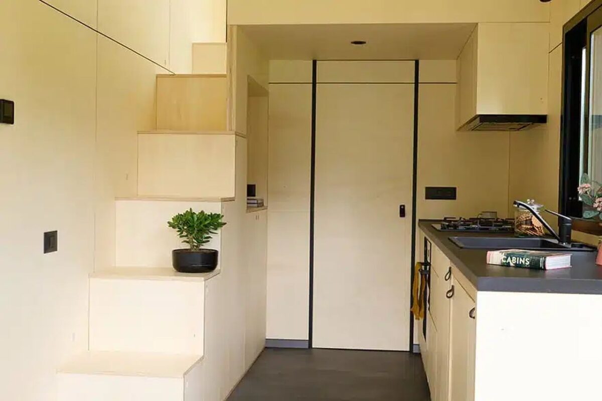 Rocco Tiny House Cozy and Chic Interior is Capped with Skylight