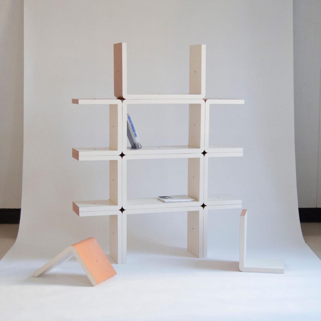 Modular Bend Shelf That Doubles as a Seating Unit if Needed