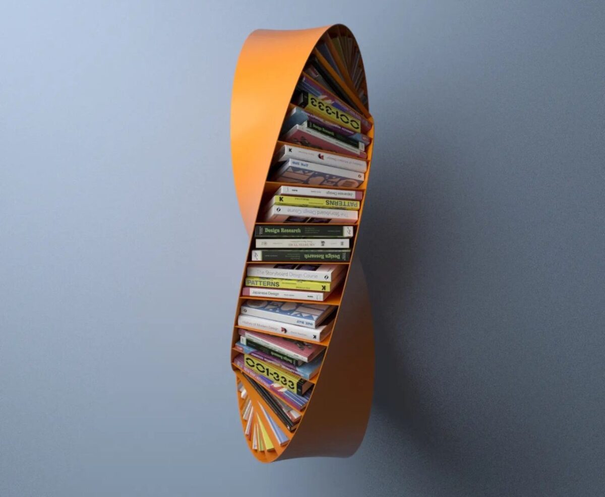 Hullabaloo Bookshelf Takes Shape of Twisted Doughnut