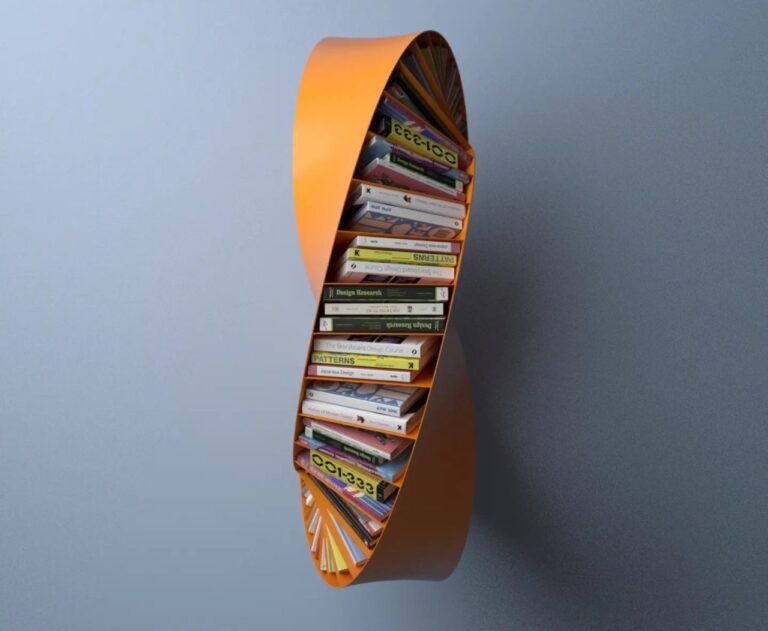 Hullabaloo Bookshelf Takes Shape of Twisted Doughnut