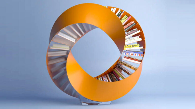 Hullabaloo Bookshelf Takes Shape of Twisted Doughnut