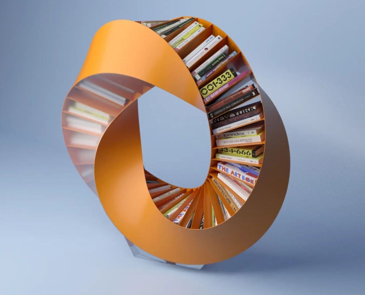 Hullabaloo Bookshelf Takes Shape of Twisted Doughnut