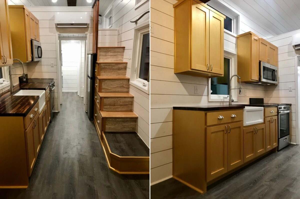 24ft Jodi Tiny House Provides Golden Space for Remote Work