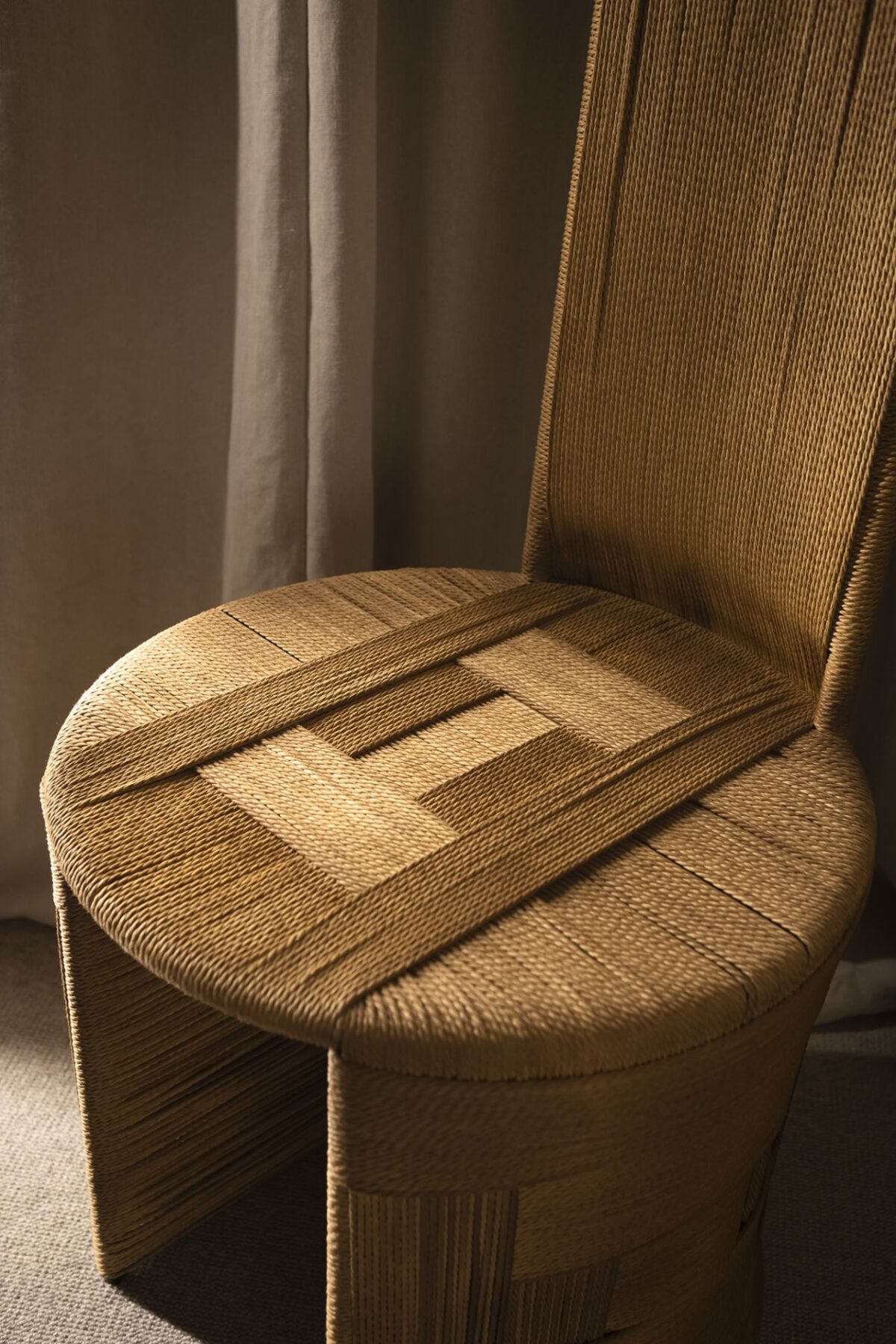 Miss Rope Chair Exhibits Intricate Cord Weave in Majestic Make