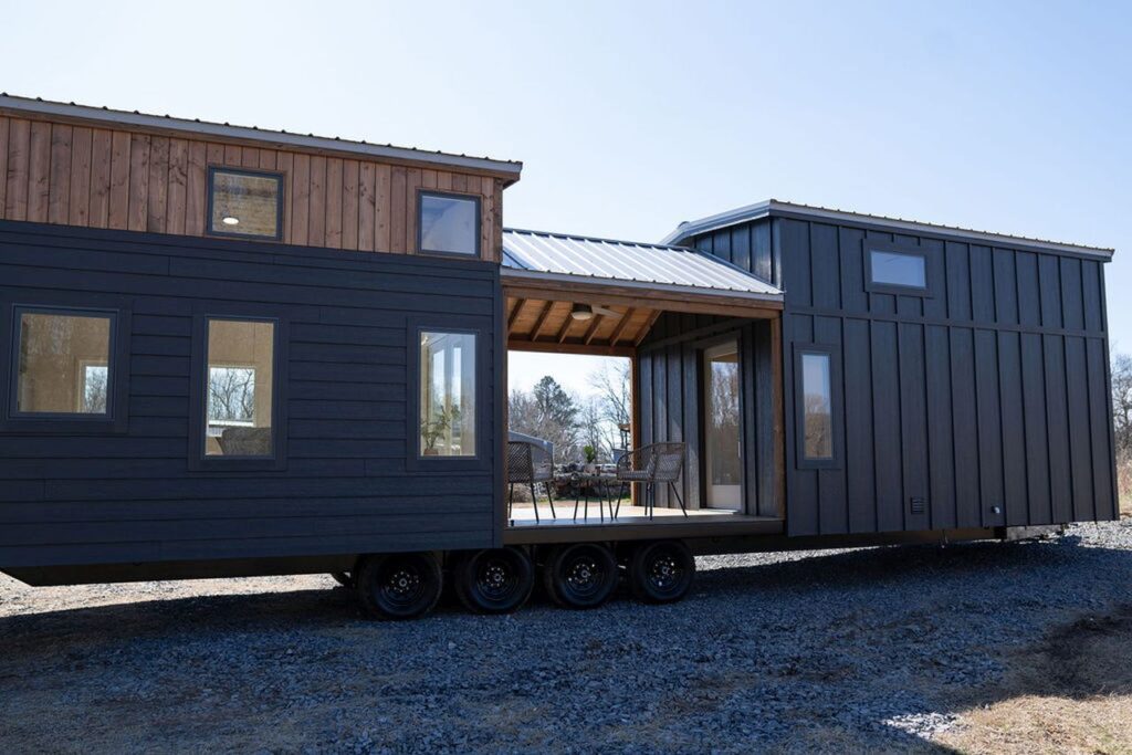 Pisgah Tiny House has 10ft Porch That Partitions Two Living Units