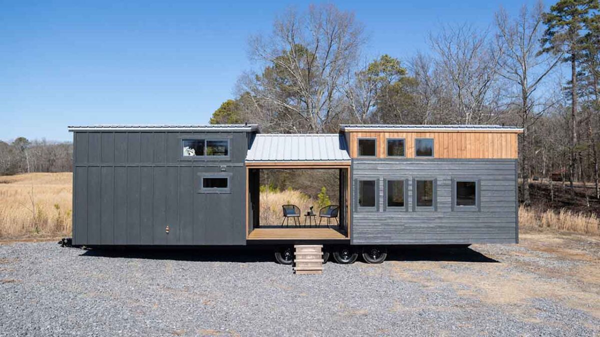 Pisgah Tiny House has 10ft Porch That Partitions Two Living Units