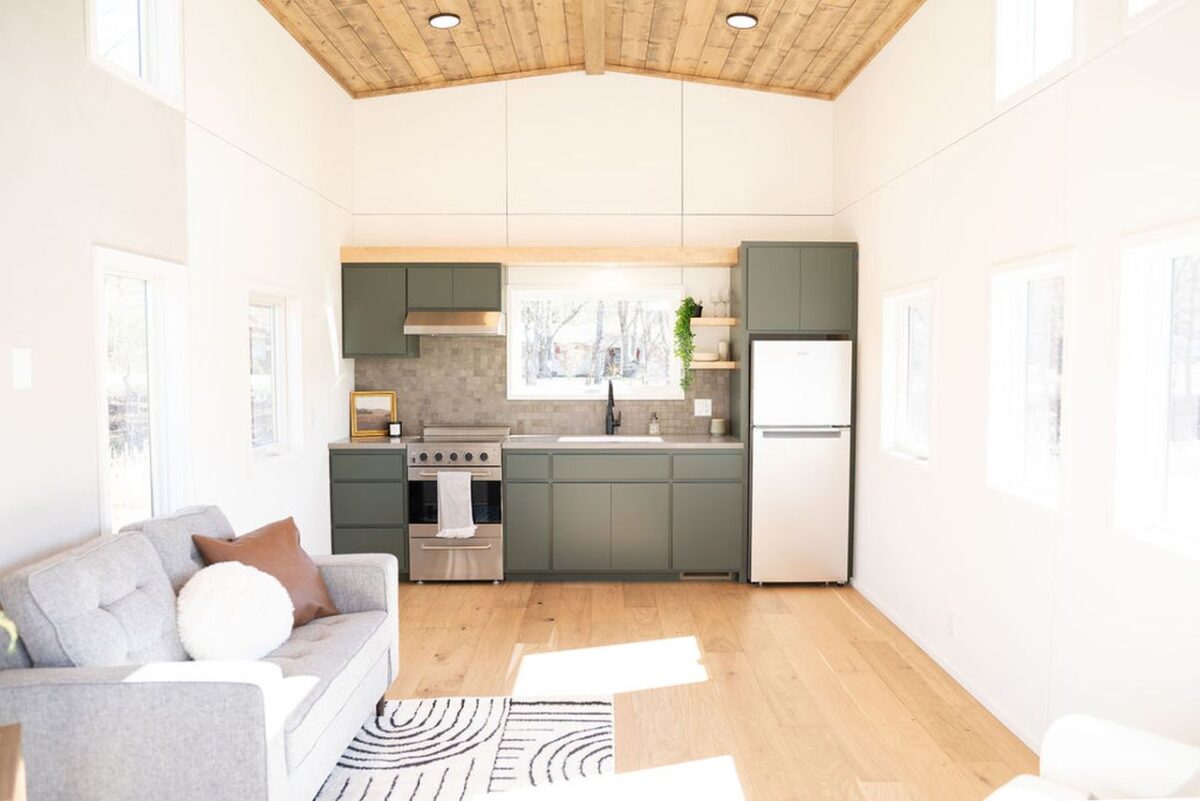 Pisgah Tiny House has 10ft Porch That Partitions Two Living Units