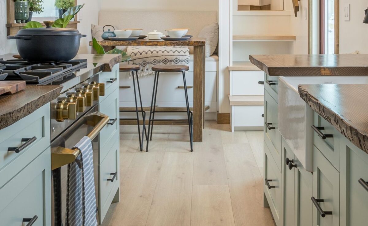 Sequoia Tiny House has Main-Floor Office With Hidden Piano