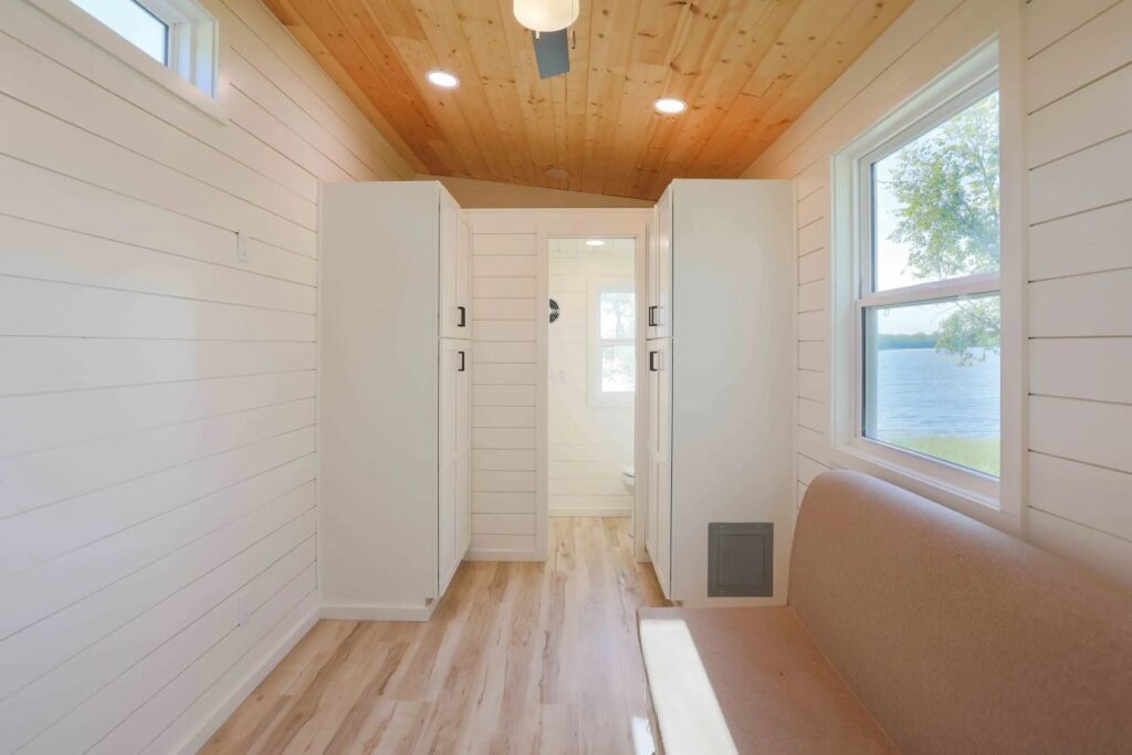 Simplicity Tiny House Flaunts Wooden Deck and Single-Floor Plan
