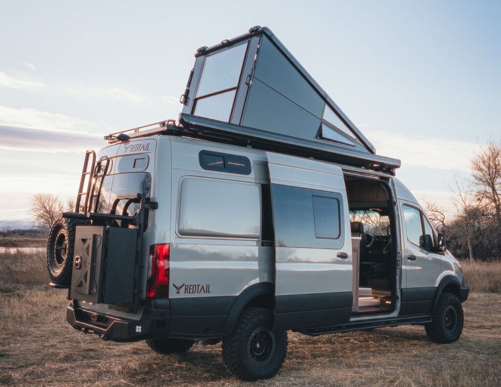 Luxurious Skyloft Campervan has Rooftop Master Bedroom