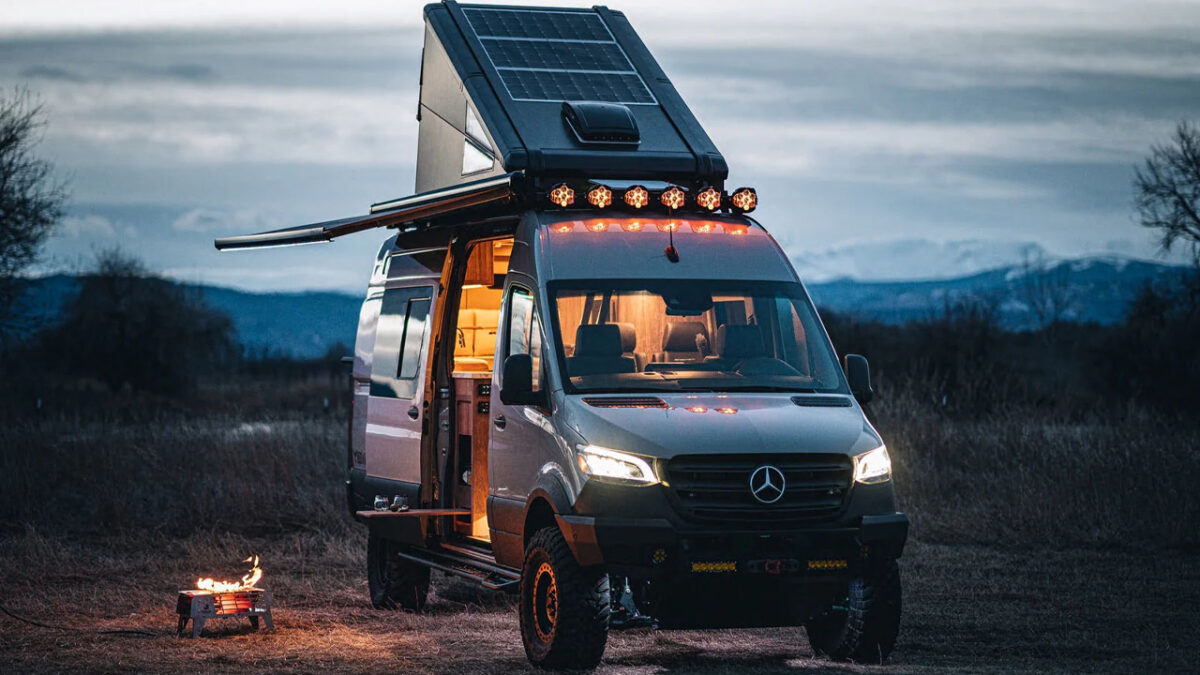 Luxurious Skyloft Campervan has Rooftop Master Bedroom