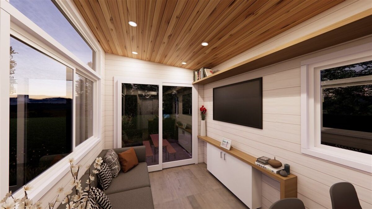 Single-Level Sojourn Tiny House Makes a Comfy Permanent Home