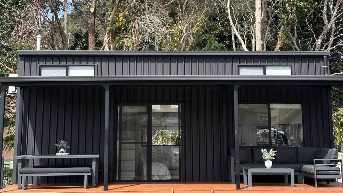 Airbnb Tiny Home, a gorgeous retreat flaunts a lavish deck.