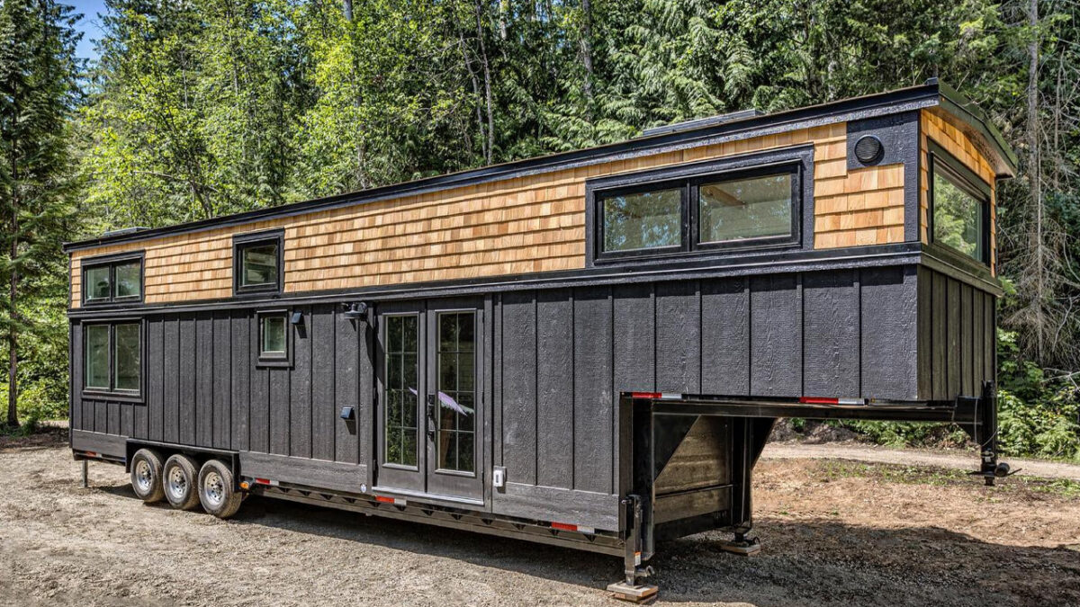 42ft Custom Summit Tiny House Puts Living Room in Gooseneck