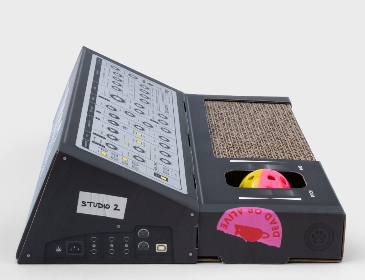 Recyclable Cat Scratch Toy is Shaped Like Moog Synthesizer