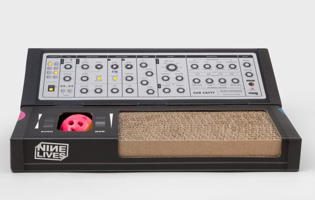 Recyclable Cat Scratch Toy is Shaped Like Moog Synthesizer