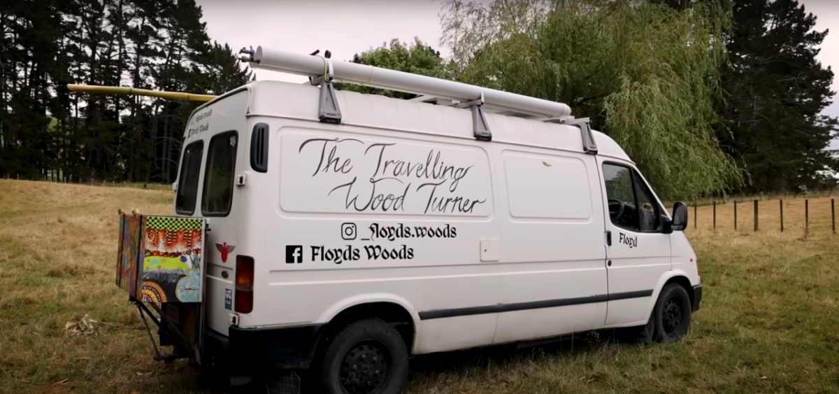 Woodworker Turns '98 Ford Transit Into Van Home Etched With Wood Crafts