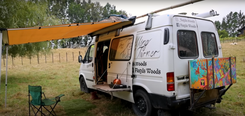 Woodworker Turns '98 Ford Transit Into Van Home Etched With Wood Crafts