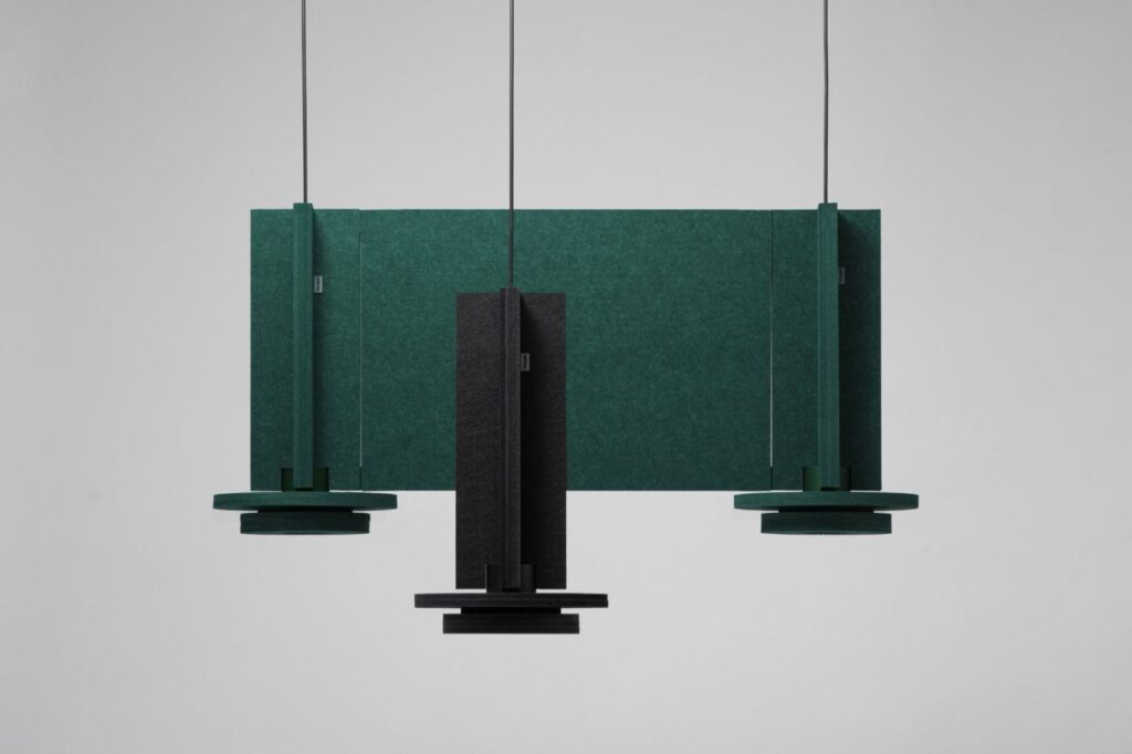Jeffrey Lamp Serves Duality With Sound-Absorbing, Bright Geometry